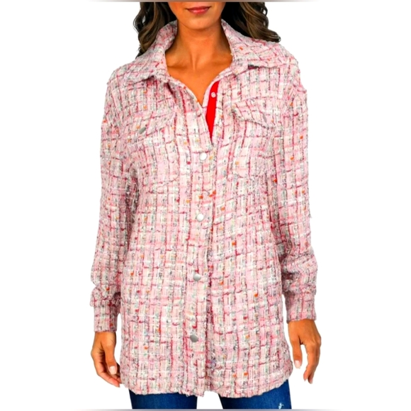 Avec Les Filles | Jackets & Coats | Avec Les Filles Long Pink Shacket ...